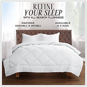 Italian Luxury King/Cal King Comforter 2100 Series Goose Down Alternative Bed Comforters Soft, Machine Washable Blanket, All-Season Bedding Diamond Baffle Stitched Duvet Insert White