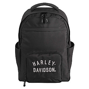 Harley-Davidson Rugged Twill Water-Resistant Polyester Backpack - Black