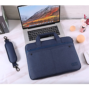 KCY Laptop Bag Case 13 13.3 14 Inch with Shoulder Starp, Waterproof Slim Computer Sleeve Compatible with MacBook Air 13 M1/M2, MacBook Pro 13/14, 13.5” Surface Laptop 5/4, Chromebook 14, Blue