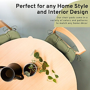 Arlee Home Fashions – Fiber Filled Premium Chair Pads - Chair Pads with Tiebacks –17.25” L X 16” W – Tan - Set of 4