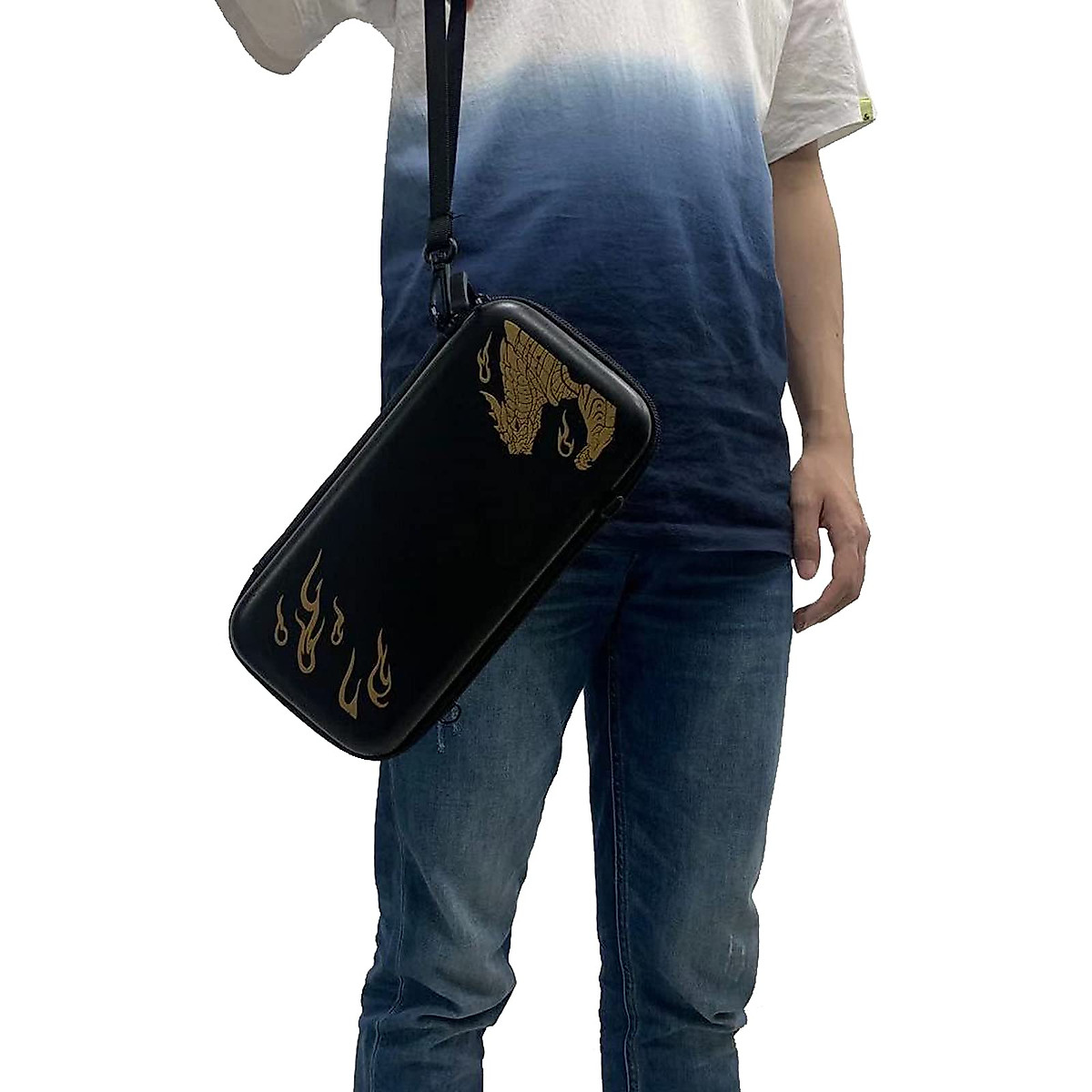 Flyekist Carrying Case for Nintendo Switch Lite - Monster Hunter Rise Theme - Portable Travel Protective Hard Storage Bag Soft Lining with 8 Game Card Slots for Switch Lite & Accessories