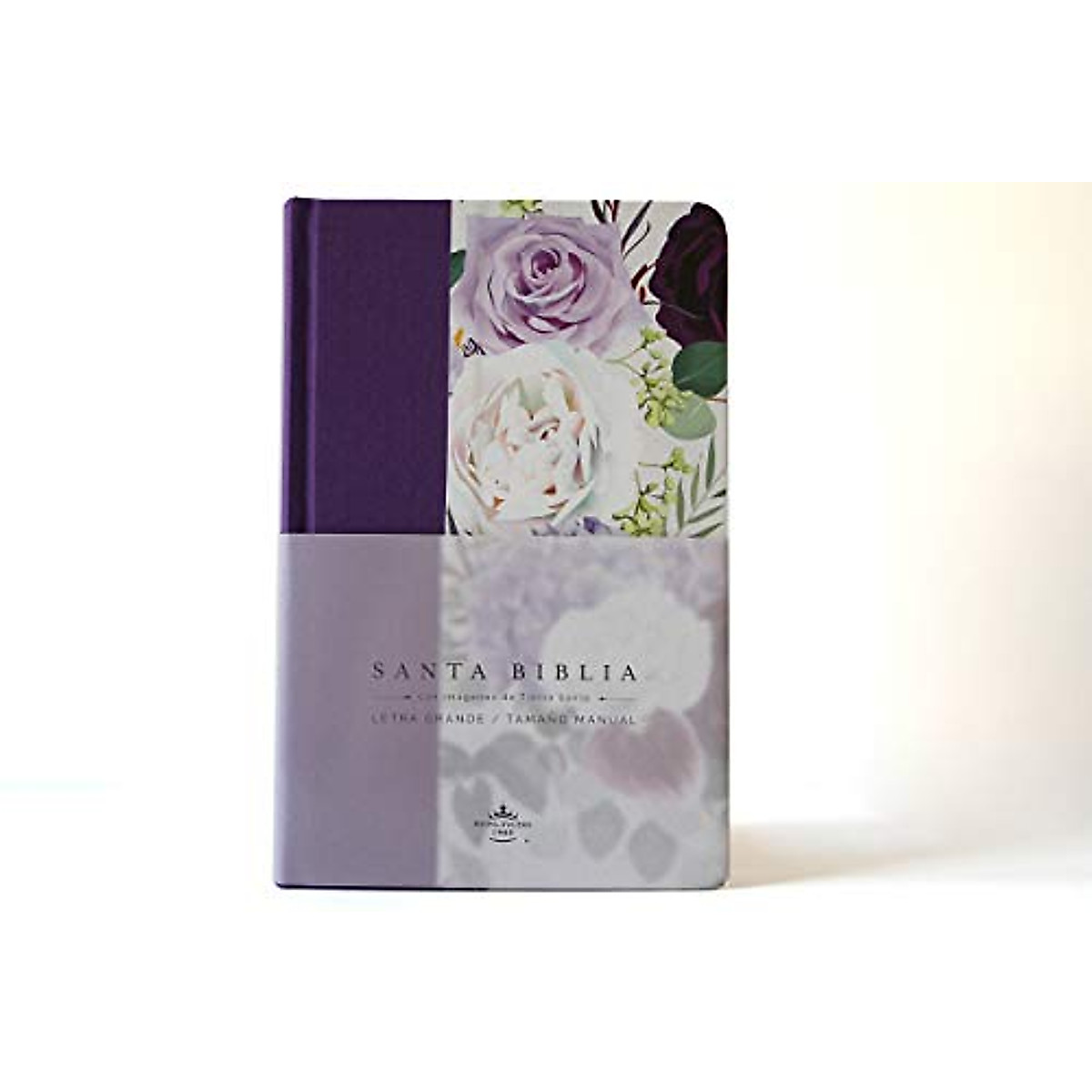 Biblia RVR1960 Tapa dura y tela morada con flores tamaño manual / Spanish Bible RVR 1960 Handy Size Large Print Hardcover Cloth with Purple Floral