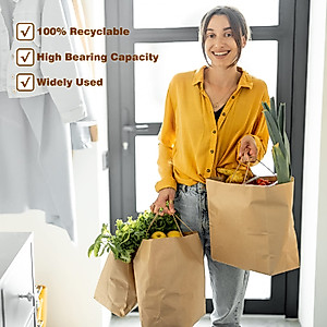 Moretoes 40pcs Brown Paper Bags with Handles Assorted Size Gift Bags, Kraft Paper Bags, Paper Shopping Bags, Craft Bags, Merchandise Bags