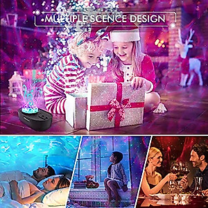 Star Projector, 3 in 1 Galaxy Night Light Projector with Remote Control, Bluetooth Music Speaker & 5 White Noises for Bedroom/Party/Home Decor, Timing Sky Starry Projector for Kids & Adults