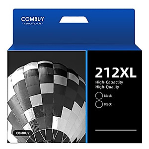 212XL Ink Cartridges for Epson Printer Remanufactured Replacement for 212XL 212 XL T212 for Workforce WF-2830 WF-2850 Expression Home XP-4100 XP-4105 Printer Ink (Black, 2 Pack)