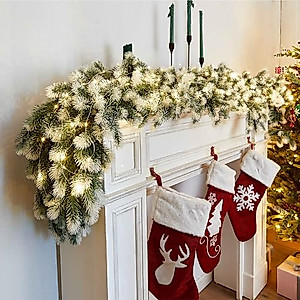 6FT PARTY JOY Seasonal Artificial Christmas Garland Pine Needle Greenery Garland Holiday Outdoor Winter Decor