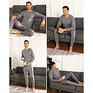 ViCherub Men's Thermal Underwear Set Fleece Lined Long Johns Winter Base Layer Top & Bottom 2 Sets for Men