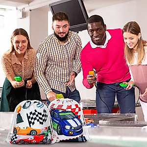 Race Car Truck Birthday Party Supplies Race Car Truck Party Favors Gift Bag Racing Drawstring Backpack Truck Candy Treat Bag Goodie Snack Bag for Boys Kids Party Decoration (Race Car, 20 Pieces)