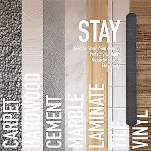 Stay! Recliner Floor Gripper Pads - Furniture Stoppers to Prevent Sliding for Hardwood Floors and Carpets - Non Skid Chair and Couch Slide Stopper - Anti Slip Furniture Pads, Set of 2 (30 Inch)