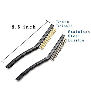 BBQ Grill Brushes (2 Count) Stainless Steel, Brass Heavy Duty Scratch Brush Set Bristles Brush for BBQ Grill Brush, Cleaning, Kitchen, etc.