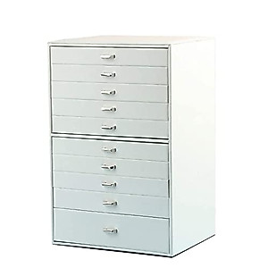 Box 10 Layer Extra Large Box with Drawer Faux Leather Earrings Rings Necklace Tray Case for Women. Jewelry Boxes Gift (Color : A, Size : 19.3x24x36.5cm) Jewelry Organizer ( Color : Khaki , Size : 19.3