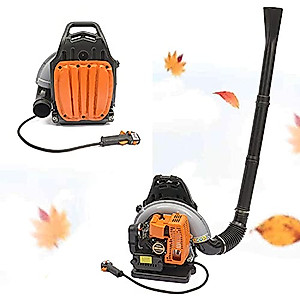 Futchoy Commercial Backpack Leaf Blower, 65CC 2-Stroke Gasoline Powered Blower with Adjustable Outlet Length Nozzle, Suitable for Domestic and Industrial Use