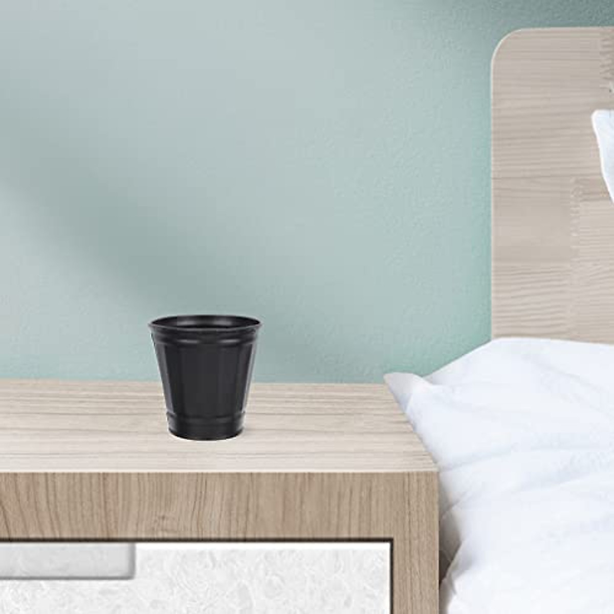 Toddmomy 2Pcs Mini Desktop Trash Can with Lid Small Waste Paper Bin Rubbish Basket Flower Holder Pot Planter Sundries Container Countertop Garbage Cans for Bathrooms Kitchens