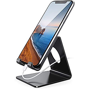 Lamicall Cell Phone Stand, Phone Dock: Cradle, Holder, Stand for Office Desk - Black
