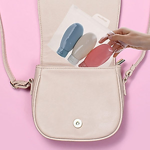 Sibba 3Pcs Travel Bottles, Leak Proof Travel Size container for Toiletries, Squeezable Travel Accessories for Shampoo Conditioner Lotion Body Wash