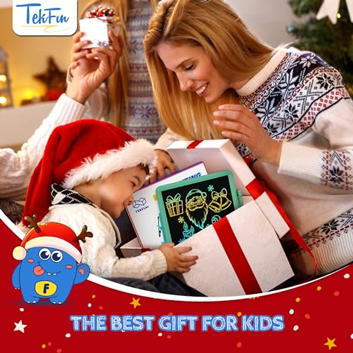 TEKFUN Kids Toys Toddlers Toys for Boys and Girls, 8.5in LCD Writing Tablets Drawing Pad for Kids, Light Doodle Pad Drawing Board for Toddlers, Gifts Toys for 3 4 5 6 7 Year Old Girls Boys(Green)