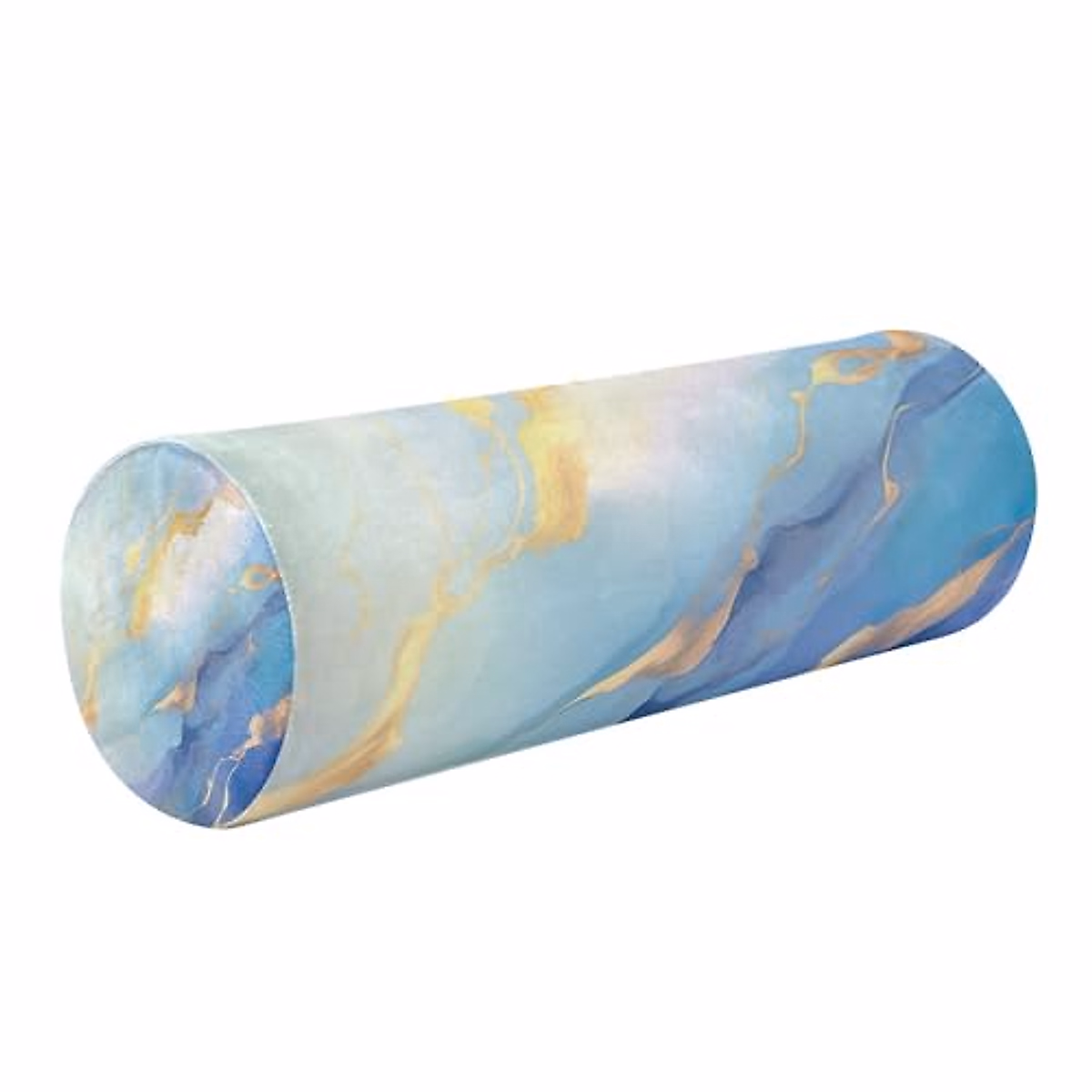 SDMKA Blue Gold Marble Cervical Neck Roll Pillow - Bolster Memory Foam Pillow for Neck Pain Relief, 5.5 x 17 Inch Cylinder Pillow, Perfect Sleeping Support