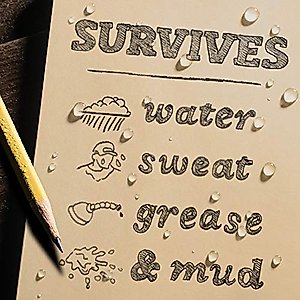 Rite in the Rain All Weather Tan Tactical Field Notebook, 4 5/8" x 7" Soft Cover Weatherproof Notepad, Universal Page Pattern, Reference Pages (No. 980T)