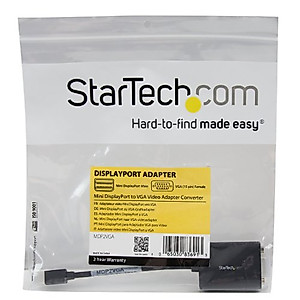StarTech.com Mini DisplayPort to VGA Adapter, Active mDP to VGA Converter, Mini DisplayPort or TB2 Computer to VGA Monitor