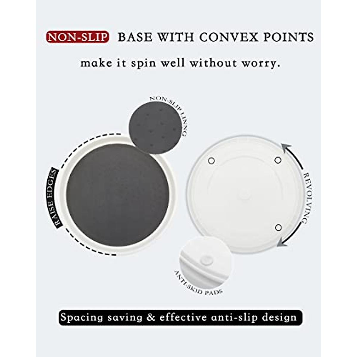3Pack 10inch Lazy Susan and 2Pack 12inch Lazy Susan Organizer
