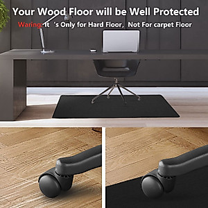 Office Chair Mat, aidoupetPrivateorder Opaque Office Desk Chair Mat for Hardwood Floors Chair Mat Floor Protector Desk Mat Multi-Purpose for Home 0.16" Thick 55"x35" Freely Cuttable(Dark Grey)