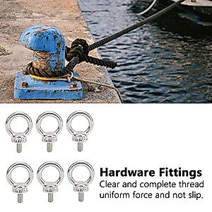 Stainless Steel Bolts, Lifting Eye Bolts Fastening M6 Eye Screw Stainless Steel Rust Proof Smooth and Burr‑free for Fastener Accessory