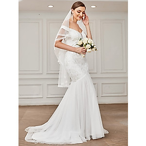 Ever-Pretty Women's Elegant Sleeveless Off Shoulder Mermaid Wedding Dresses for Women White US4