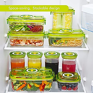 SNUGTOPIA 3 Pcs Vacuum Seal Meal Prep Containers, Airtight Lunch Bento Boxes with Juice Storage Cup, Fresh Up to Longer, leak Proof - with Pump, ST555606