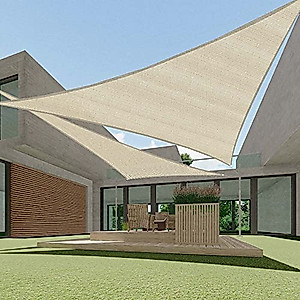 ECOOPTS 16'x16'x23' Sun Shade Sail Right Triangle Canopy Cover for Outdoor Patio Pergola Backyard Garden 180GSM HDPE Fabric 95% UV Blockage (Beige)