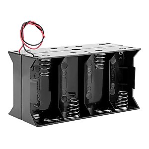 Aexit 12V Battery Power supply and power module Holder Case Storage Box 8 x 1.5V D Batteries Wire Leads