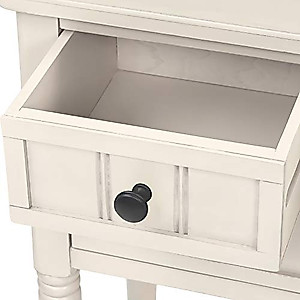 Goohome Narrow Rustic Entryway Console Table,Slim Sofa Table with 4 Drawers and Bottom Shelf for Storage, Large Storage Space for Living Room Hallway Bedroom