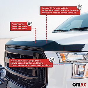 OMAC Front Bug Shield Hood Deflector Guard for VW Tiguan 2018-2021 Black Smoke