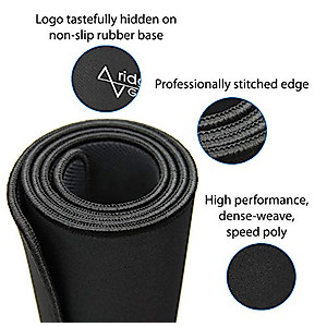 Pro Gaming Mouse Pad (5mm) | Traverse Ridge Massive 46 inch | 46x17.3x0.20 Extra Thick | Black/Black | Dense Weave Speed Poly, Superior Control | Stitched Edge, Washable, Giant Large Desk Mat