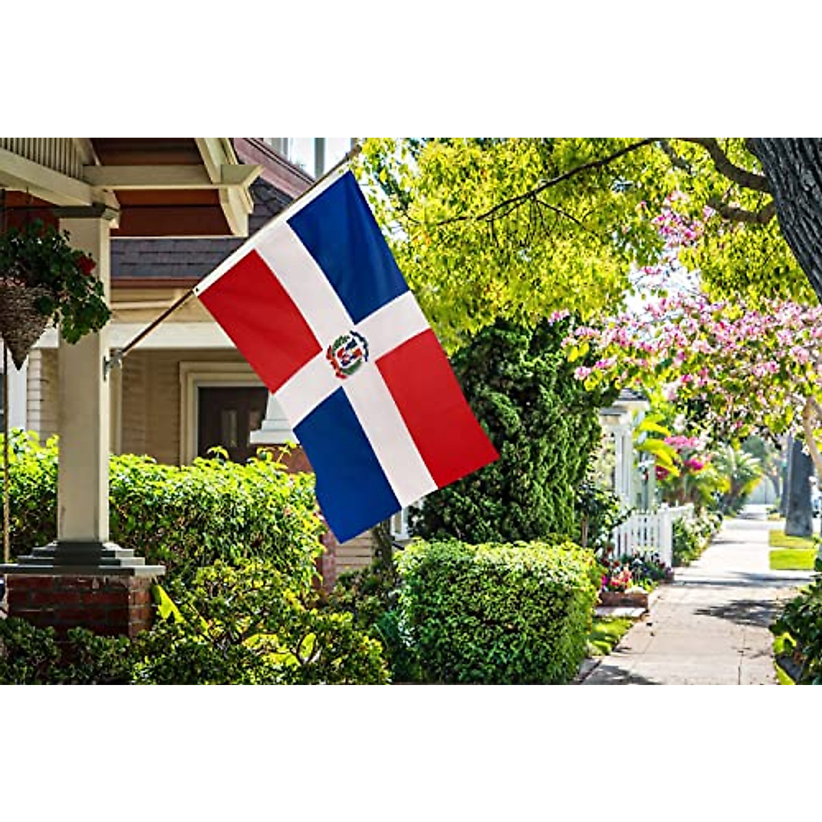 DANF Dominican Flag 3x5 Foot Polyester Bandera De Republica Dominicana National Flags Polyester with Brass Grommets 3 X 5 Ft