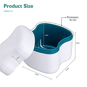 LVCHEN Denture Cleaning Case - Soaking Cup False Teeth Container Denture Storage Case with Strainer Basket for Travel Cleaning Complete Clean Care for Dentures and Clear Braces