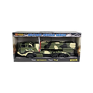 Big Daddy Military Missile Transport Army Truck Defence System 18 Long Range Missile Jungle Camouflage Toy Truck