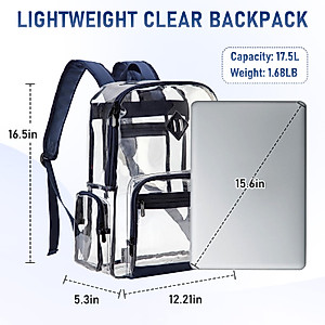 Clear backpack, Chase Chic Transparent School Backpack Large Heavy Duty See Through Daypack for School Work Travel