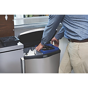 Rubbermaid Commercial Slim Jim Stainless Steel Front Step-On Wastebasket, 13-gallon, White (1901997)