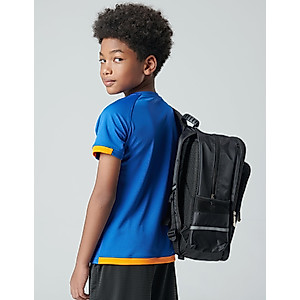 5 Pack Boys Athletic Shirts, Youth Activewear Dry Fit Tshirts for Kids, Short Sleeve Tees, Bulk Athletic Performance Clothing (Set 4, Medium)