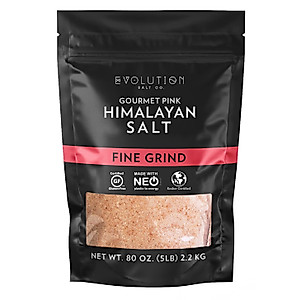 Evolution Salt Gourmet Pink Himalayan Fine Grind, 5 lb (Pack of 2)