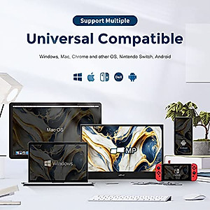 Mobile Pixels Glance 16" 1080P FHD Travel Monitor for Laptop, Portable Monitor HDMI USB Type C Connection, Tilt Adjustment & Non-Slip Portable Computer Screen with Dual Speakers for PC, macOS, Windows