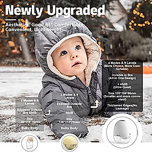 Wearable Breast Pump, Hands Free Breast Pump with 4 Modes & 9 Levels, LED Display, Leak-Proof, Low Noise Painless Electric Portable Breast Pump, Invisible in Bra Breast Pump 2 Pack(18/20/24mm Flange)