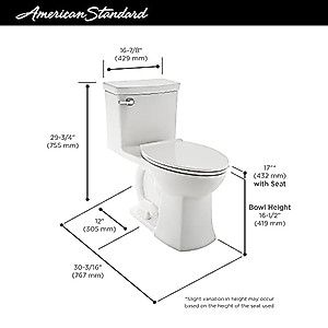 American Standard 2922A104.020 Townsend Vormax Right Height Elongated Toilet, White