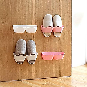 TFIIEXFL Wall Mount Slippers Hanging Shelf Holder Storage Rack Foldable Shoes Rack Double-Layer Slippers Storage Organizer (Color : Black)