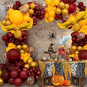 Magical Wizard School Balloon Garland Party Decorations with BONUS Snitch for Harry Birthday Hogwarts Balloons, Magical Wizard Theme, Thanksgiving Baby Shower Kids Birthday Supplies Favors