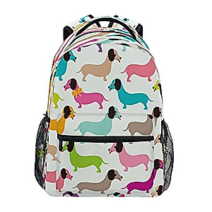 ALAZA Colorful Dachshund Puppy Pug Dog Travel Laptop Backpack Business Daypack Fit 15.6 Inch Laptops for Women Men