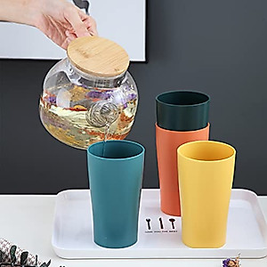 Kyraton Plastic Cups Reusable 8 Pieces, Unbreakable Water Drinking Cup, Tumblers for Indoor Outdoor Travel Poolside Bathroom Adult Children Light Weight Easy to Carry BPA Free (Colorful)