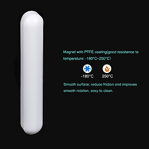 MECCANIXITY Magnetic Stirrer Mixer Stir Bar Rod 50mm(1.97") Cylinder Shape PTFE Coating Magnet White for Laboratory Pack of 2