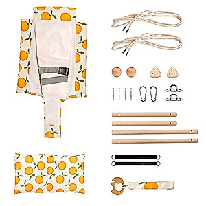 Canvas Baby Hammock Swing for Infants and Toddler up to 4 Year, Indoor and Outdoor Hanging Swing Chair Seat with Soft Cushion/Safety Belt/Mounting Hardware,Orange