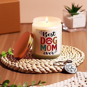 Zopeal Dog Mom Gifts for Women Dog Lover Funny Gifts Include 16 oz Tumbler Makeup Bag Canvas Tote Bag Aromatherapy Candle Socks Bracelet Keychain Gift Card for Mothers Day Birthday Appreciation Gift